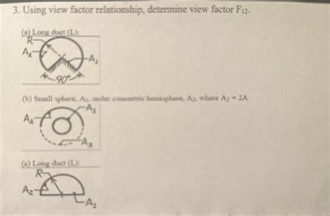 solved using view factor relationship determine view factor