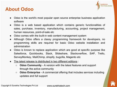 Odoo Practice By Surekha Technologies Pptx