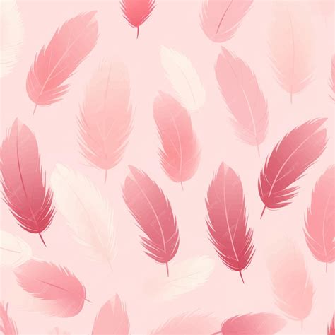 Pink Feather Pattern Background Premium Ai Generated Vector