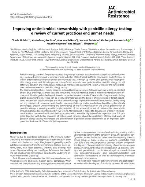 Pdf Improving Antimicrobial Stewardship With Penicillin Allergy
