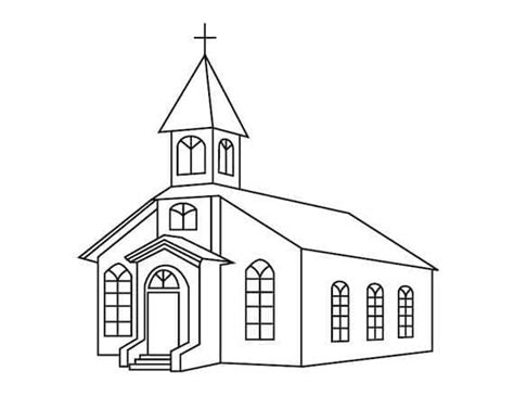 Desenhos de Um Prédio de Igreja para Colorir e Imprimir ColorirOnline