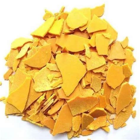 Sodium Sulfide Yellow Flake For Industrial Packaging Size 25 Kg At