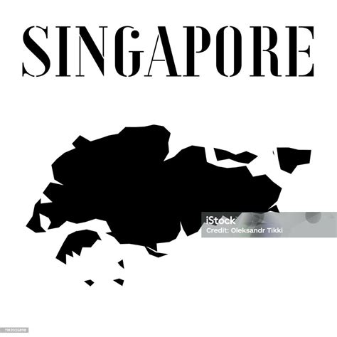 新加坡固體國家輪廓剪影黑白向量插圖與孤立的物件和符號的背景與文本從世界地圖國家集向量圖形及更多一個物體圖片 一個物體 世界地圖 住宅區