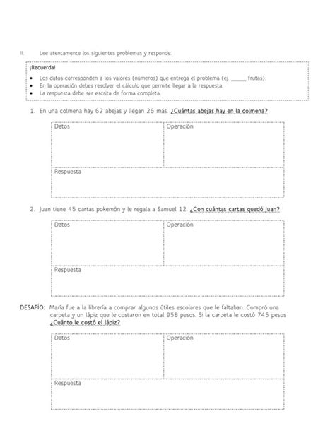 Guía de repaso números adición y sustracción profe social