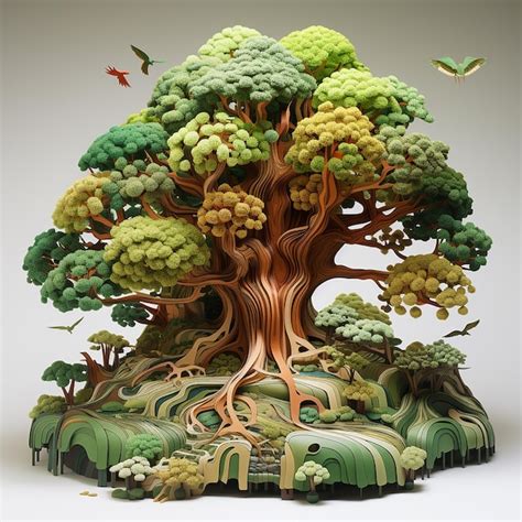 Premium Photo View Of Three Dimensional Tree