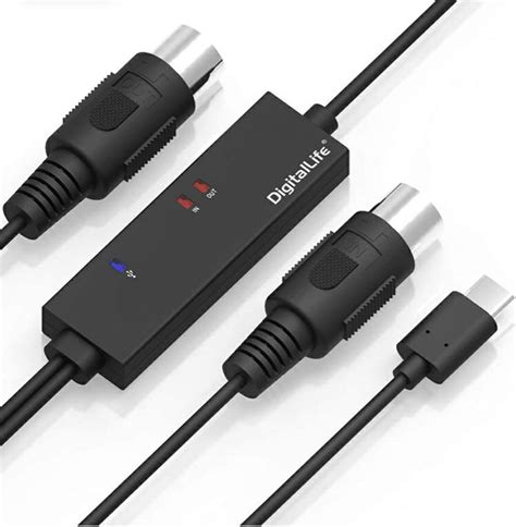 USB Type C MIDI Cable DigitalLife USB C To MIDI Converter Adapter With LED Indicator Pin
