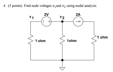 solved find node voltages v 1 and v 2 using nodal analysis