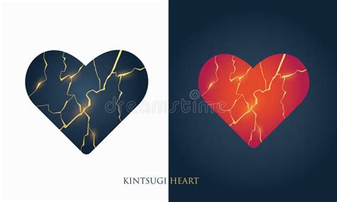 The Kintsugi Of The Heart Isolated Vector Illustration Stock Illustration Illustration Of