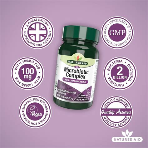 Natures Aid Microbiotic Complex Lacidophilus Bifidus Fos Vegan