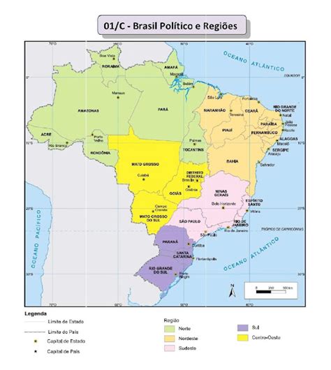 Pedagogas Da Paz Mapa Politico Do Brasil Colorido Para Imprimir Mapa