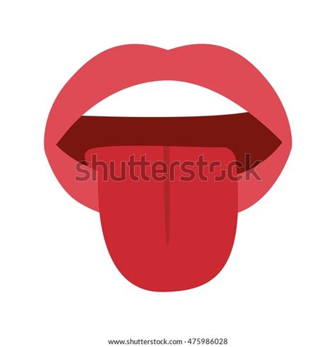 Mouth Tongue Lips Cartoon Female Sexy Stock Vector Royalty Free 475986028