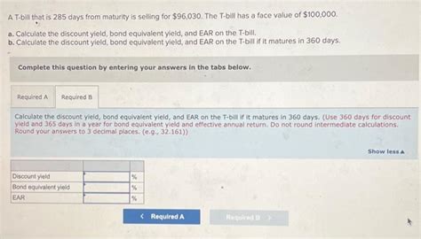 Solved A T Bill That Is 285 Days From Maturity Is Selling Chegg Com
