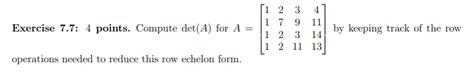 Solved Exercise Points Compute Det A For Chegg