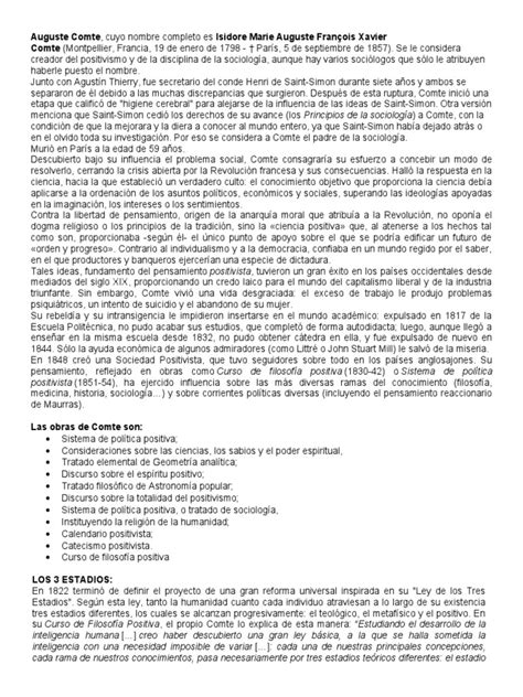 Augusto Comte Pdf Positivismo Metafísica