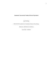 Summative Assessment Stanford Prison Experiment Week 3 Assignment April