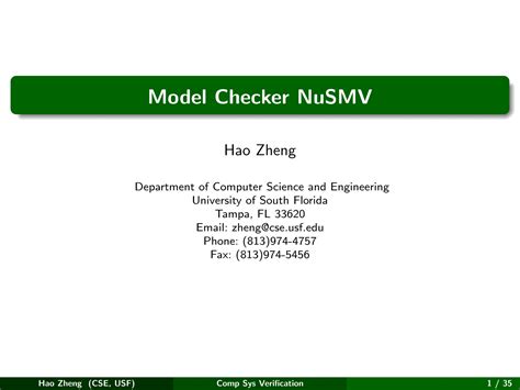 model checker nusmv hao zhang university of florida pdf