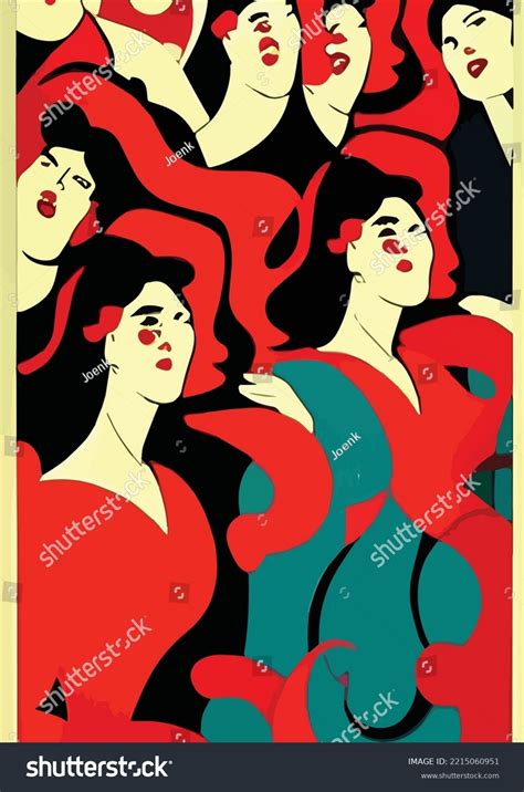 Vintage Retro Group People Trendy 70s Stock Vector Royalty Free