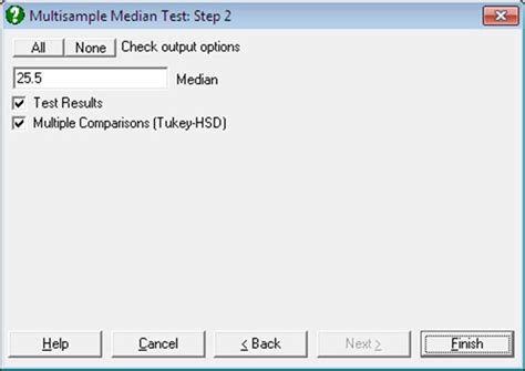 Unistat Statistics Software Nonparametric Tests Multisample Median Test
