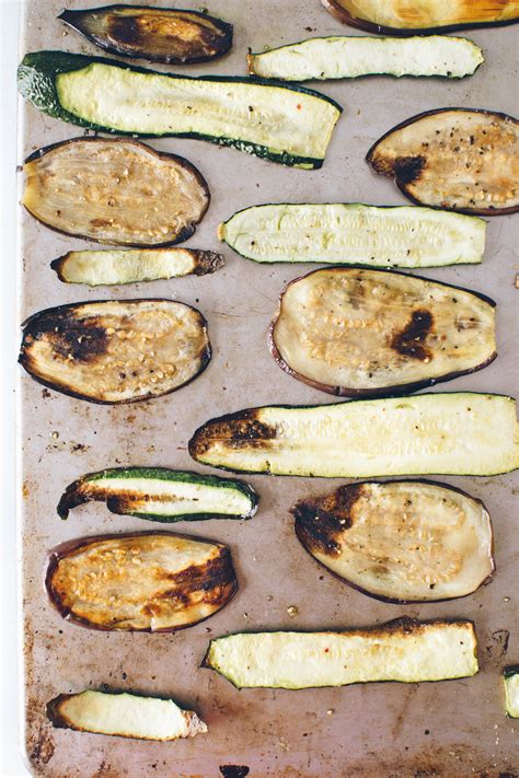 Roasted Eggplant And Zucchini Salad With Basil Vinaigrette Kale And Caramel