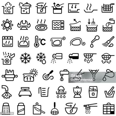 Ilustración De Instrucciones De Cocción Contorno Iconos Y Más Vectores