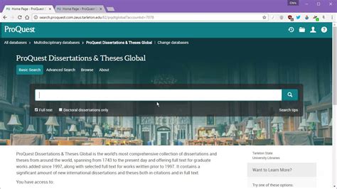 Research Methods Finding Articles In Proquest YouTube