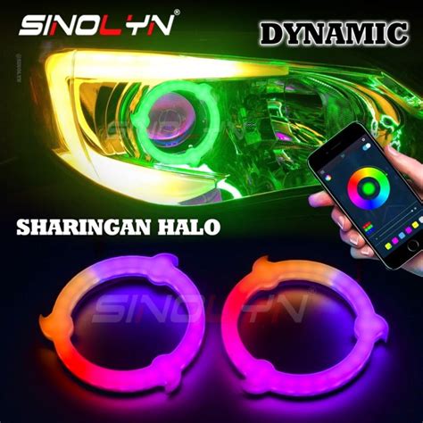 Sinolyn Sharingan Led Rgb Angel Eye Bluetooth App Control Halo Ring Turn Signal Light Switchback
