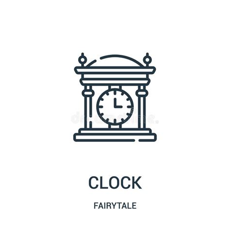 Clock Icon Vector From Fairytale Collection Thin Line Clock Outline Icon Vector Illustration