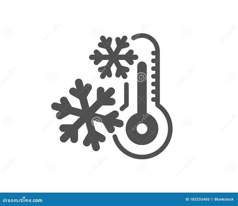 Freezing Thermometer Icon AC Cold Temperature Sign Vector Stock