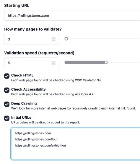 advanced crawling options · rocket validator