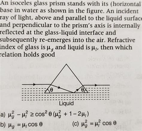 Answered An Isoceles Glass Prism Stands With Its Horizontal Base In Kunduz Answered An Isoceles Glass Prism Stands With Its Horizontal Base In Kunduz