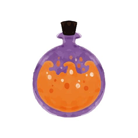 Premium Vector Halloween Witch Poison With Watercolor