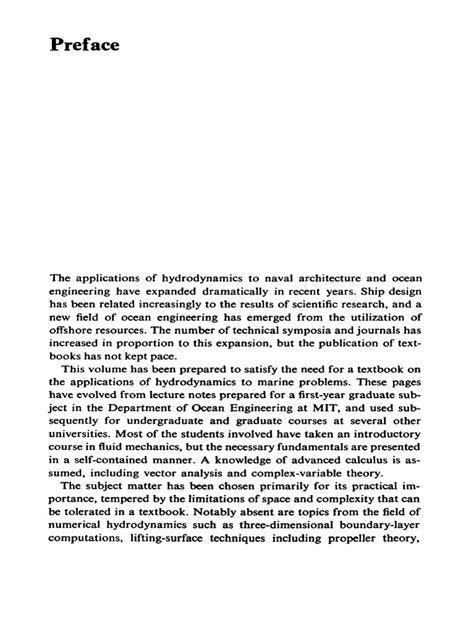 Marine Hydrodynamics Pdf