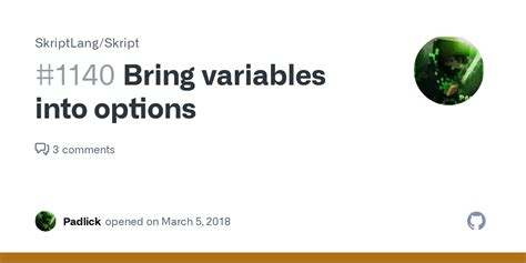 Bring Variables Into Options Issue SkriptLang Skript GitHub