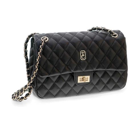 Quilted Shoulder Bag Palermo Black By Tipperary Crystal Duiske Glass