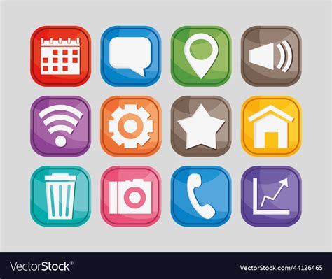 App Icons Set Royalty Free Vector Image VectorStock