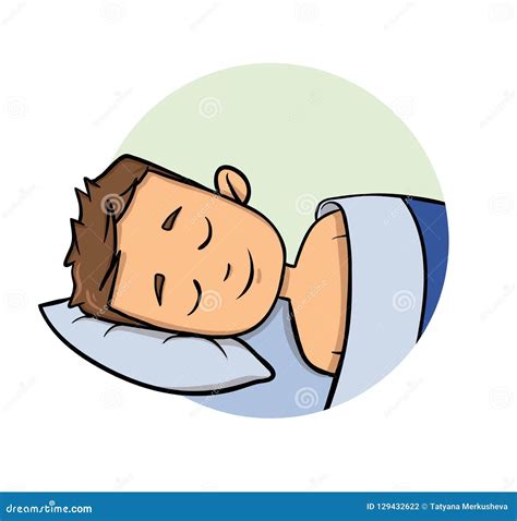 Cartoon Young Man Sleeping In A Bed Cartoon Design Icon Flat Vector