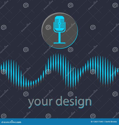 Voice Recognition Concept Microphone Button With Bright Voice And