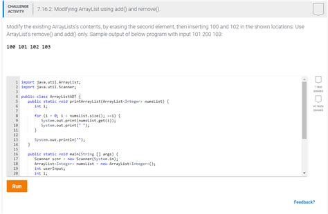 Solved In Java Modify The Existing Arraylistss Contents