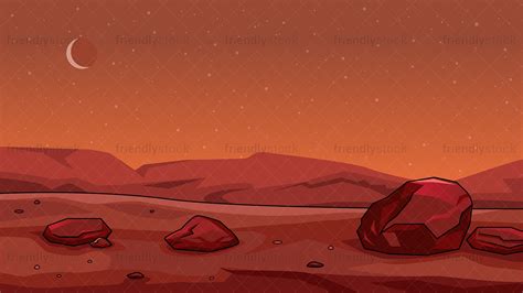 Surface Of Mars Background Cartoon Clipart Vector Friendlystock