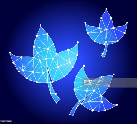 Leaves Blue Triangle Node Vector Pattern High Res Vector Graphic