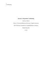 Operant Vs Respondent Conditioning Docx 1 Conditioning Operant Vs