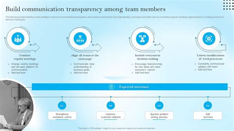 Build Communication Transparency Among Team Members Strategic Staff Engagement Action Plan Ppt