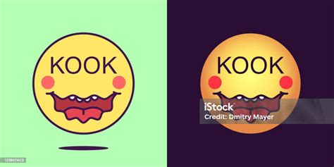 Icône De Visage Demoji Avec Lexpression Kook Émoticône Folle Avec Le