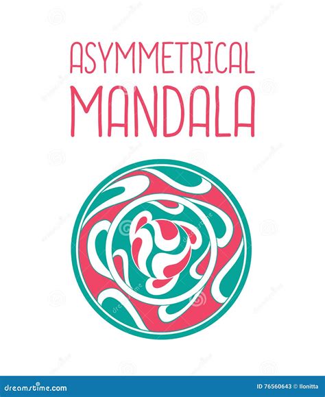 Asymmetrical Pink And Blue Mandala Design With Drops In A Circle