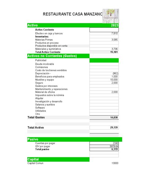 Plantilla Estado De Resultados En Excel Pdf