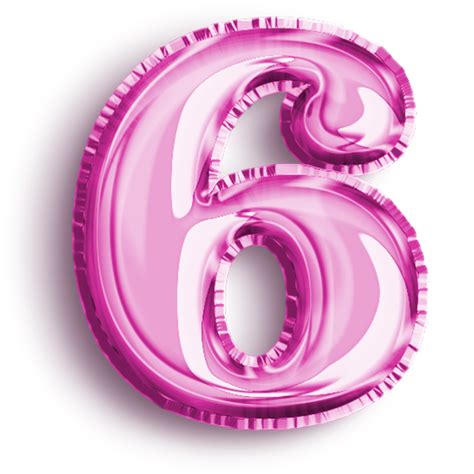 balão número 6 rosa metálico aerofólio preenchido número ilustração