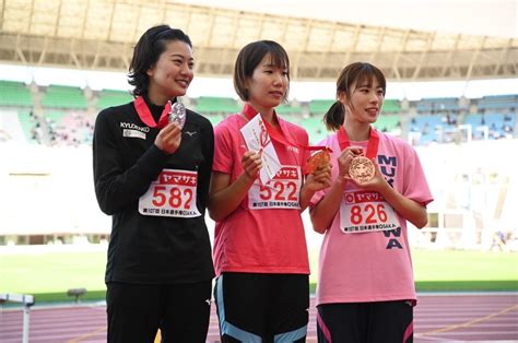 【第107回日本選手権】女子三段跳 表彰式：第107回 日本陸上競技選手権大会