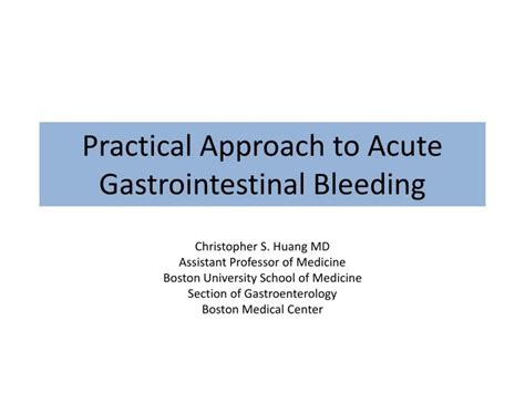 Ppt Practical Approach To Acute Gastrointestinal Bleeding Powerpoint