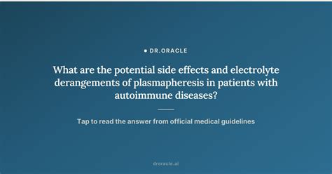 What Are The Potential Side Effects And Electrolyte Derangements Of