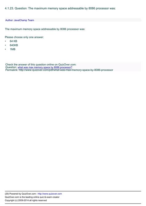 Assembly Programming Quiz Pdf Operating Systems Computer Software